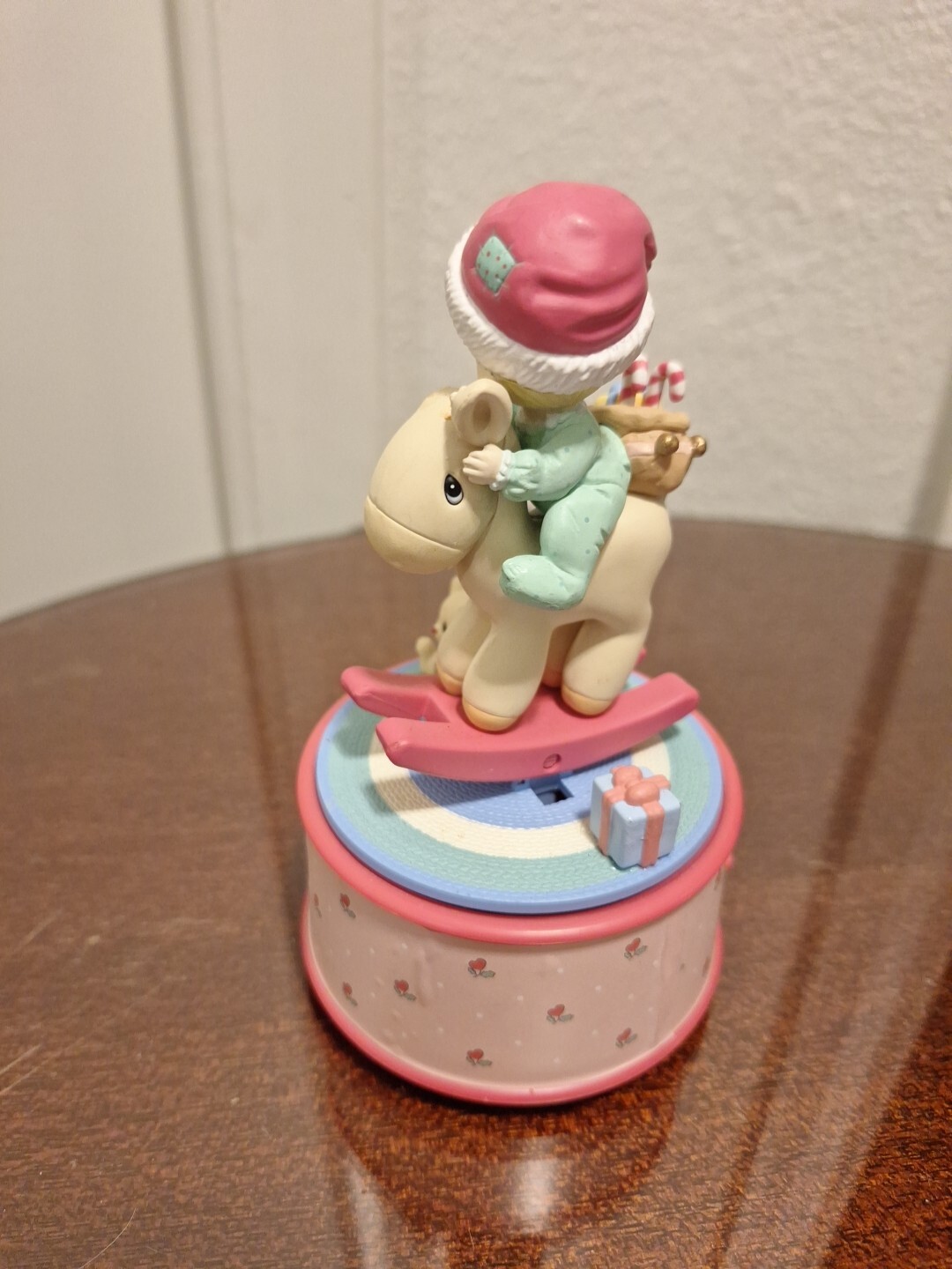 1992 Enesco Precious Moments Animated Christmas Music Box, Boy Rocking ...