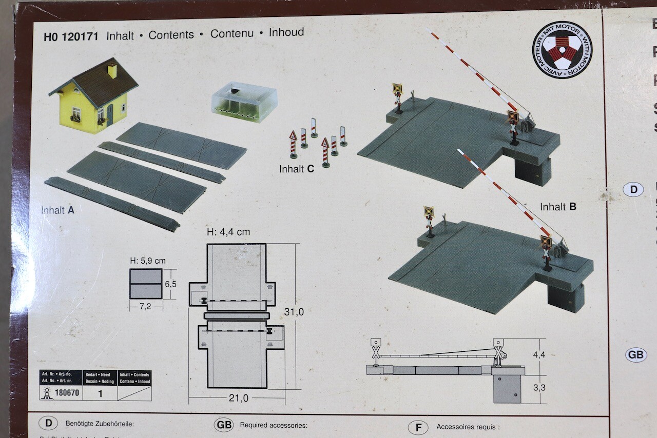 FALLER 120171 HO SCALE ELECTRIC TWO TRACK LEVEL CROSSING for MODEL ...