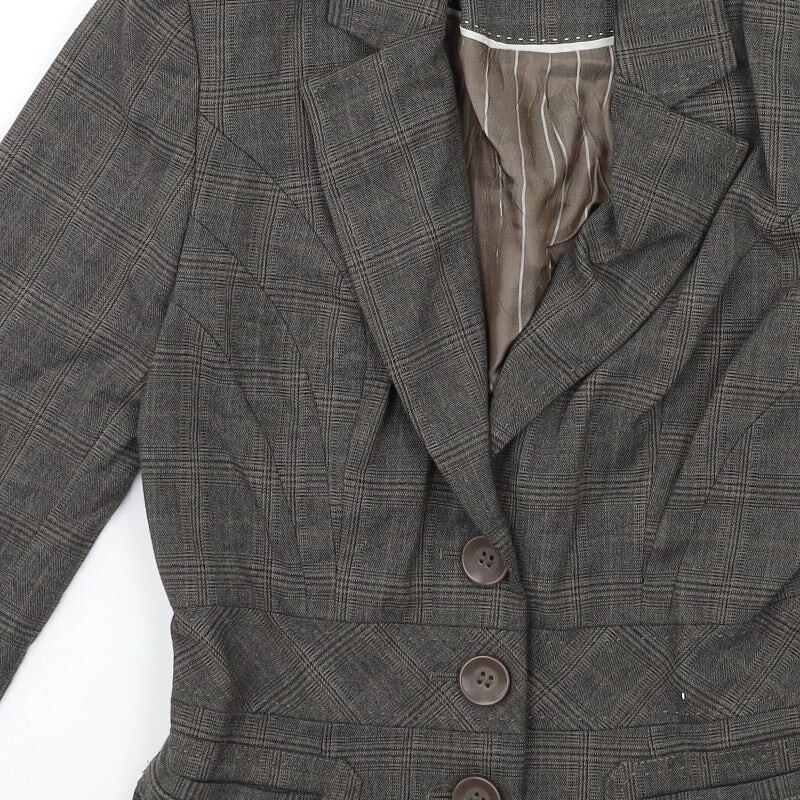 NEXT Womens Grey Check Polyester Blend Suit Jacket Size 8 | eBay UK