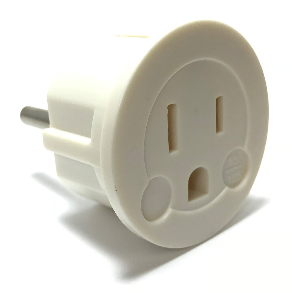 6PC American To European Plug Adapter Type E F USA To EU Round Pin ...
