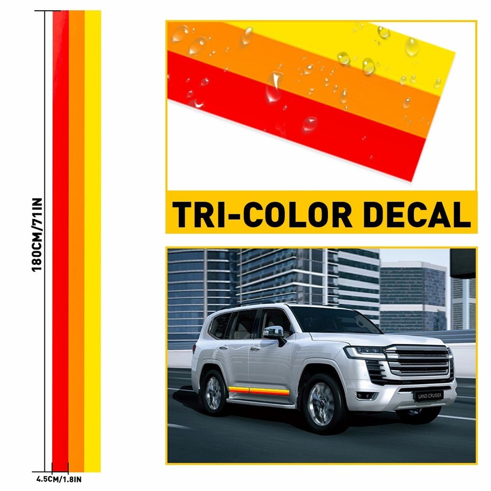Tri-Color Stripe Decal Sticker For Toyota Tacoma TRD 4Runner Tundra ...