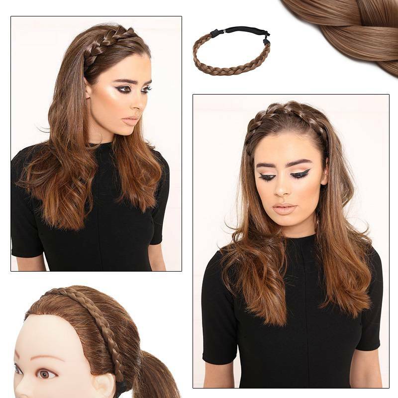 Real as Human Thick Plaited Braided Headband Chunky Hair Extensions ...