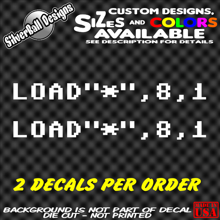 Commodore 64 load command Vinyl Decal Sticker Car Truck Window laptop ...