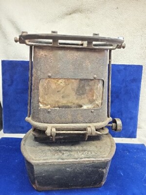 Antique Cast IRON CLAD Kerosene Sad Iron Stove Heater PAT. 1885 w Mica ...