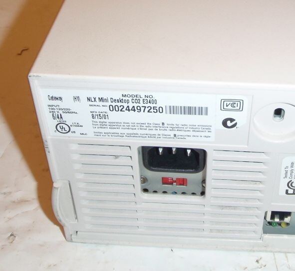 Gateway E-3400 Model: NLX Mini Desktop C02 E3400 w Windows 98 Second Edition COA | eBay