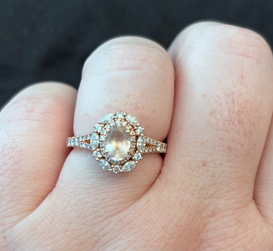 Kay Jewelers Wedding Set— 3/4tw Morganite and Diamond Rose Gold ...