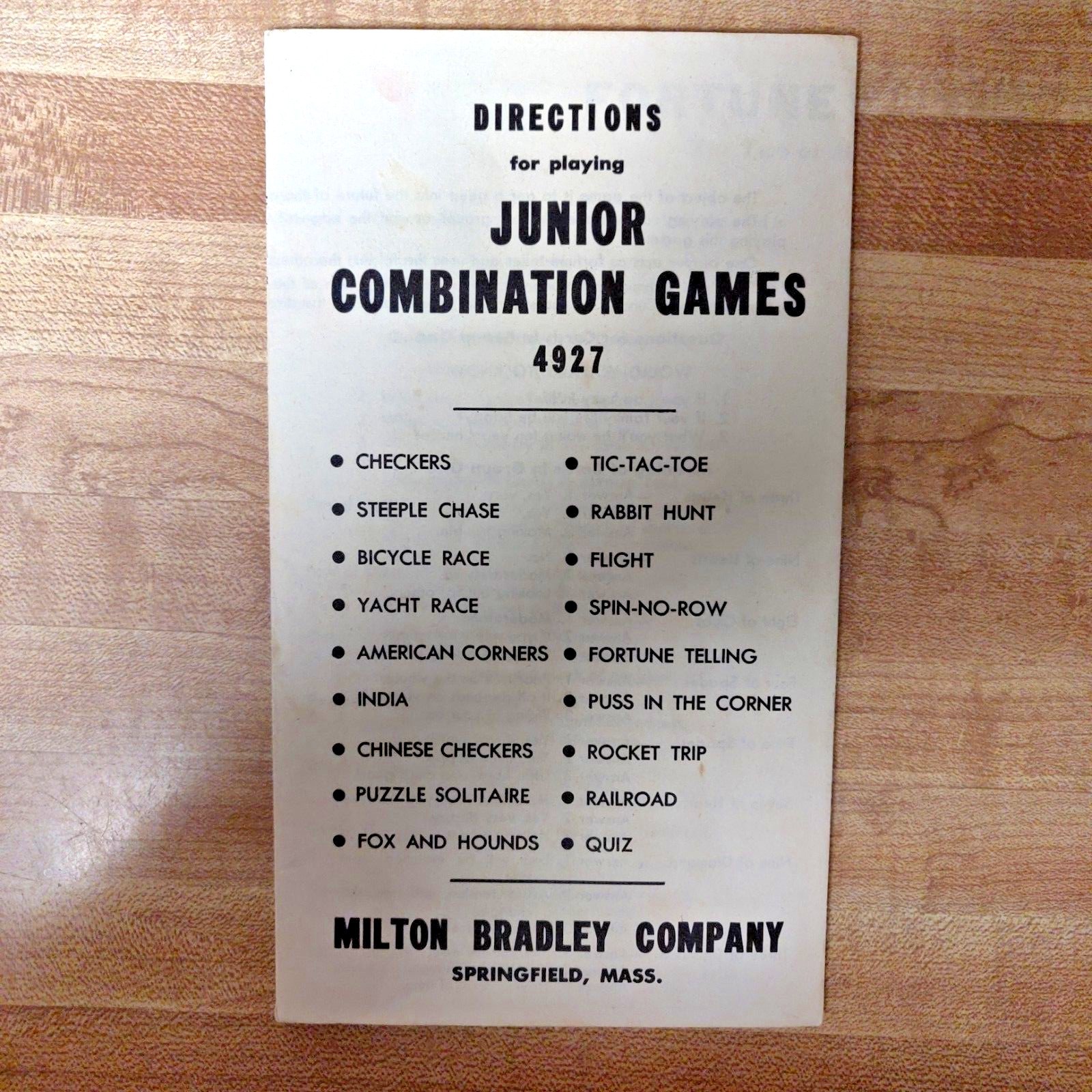 Junior Combination Board Game 18 games in one - Milton Bradley 4927 | eBay