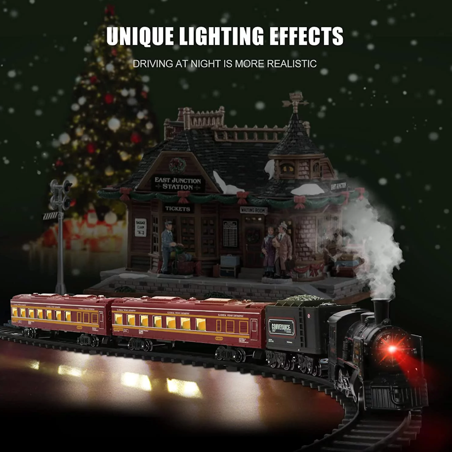 Christmas Train Set Electric Train Smoke, Sounds, Lights Xmas gift ...
