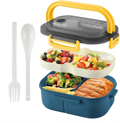 2 Layer Bento Box BPA-Free 1200ML Bento Lunch Box Large Capacity for ...