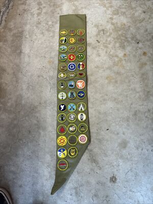 Vtg 1950s BOY SCOUTS OF AMERICA BSA Explorer Patch Sash Merit Badges 39 ...