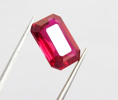 8CtNatural Certified Blood Red Ruby Emerald Cut Loose Gemstone 11.7X7 ...