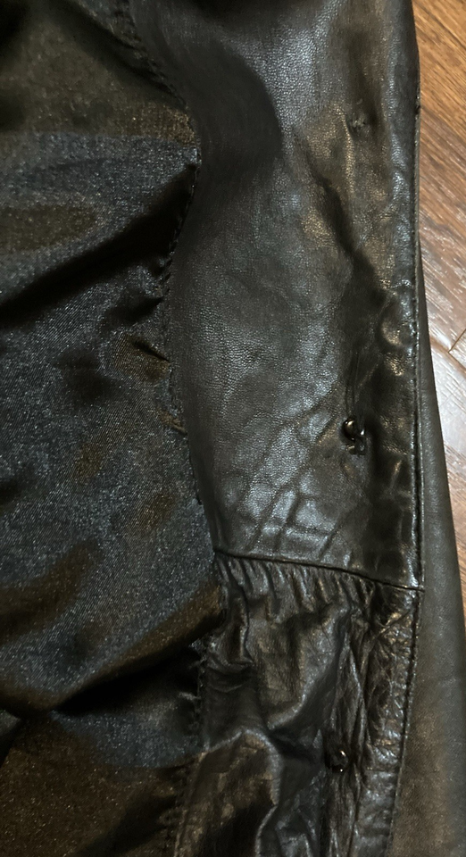 Women's vtg 100% soft leather, black blazer button down KC Collections ...