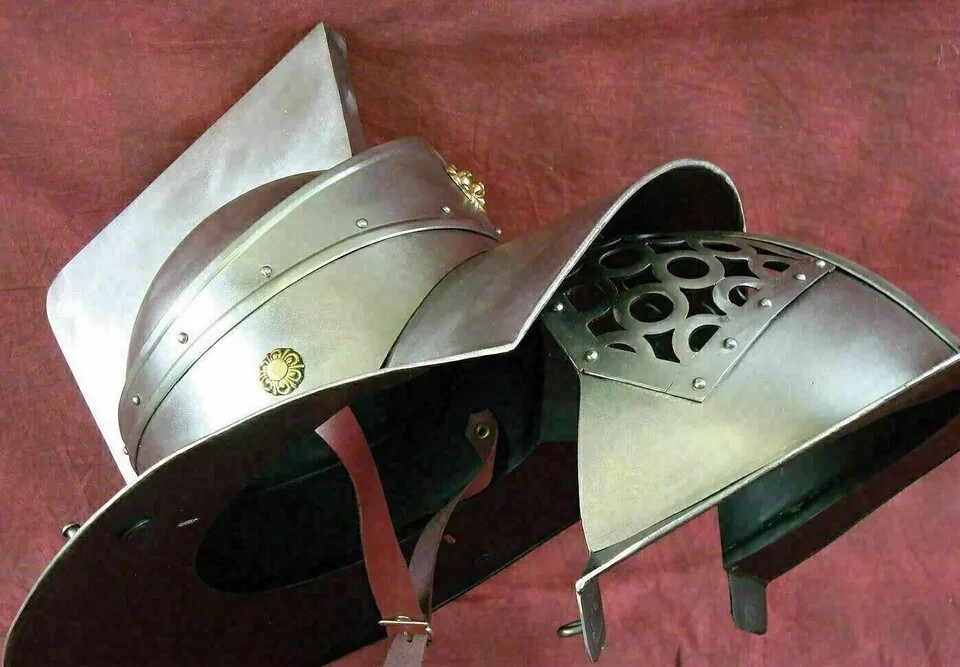 18G Medieval SCA LARP Fabri Armour Murmillo Gladiator Helmet Engraved ...