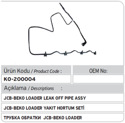 JCB Injector Leak Off Pipe Set 320/07192 | eBay