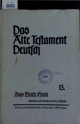 Das Alte Testament Deutsch. 13 Weiser, Artur: | eBay