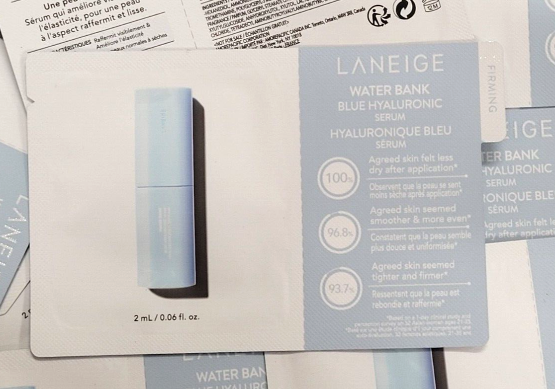 20 X LANEIGE WATER BANK BLUE HYALURONIC SERUM SAMPLE PACKETS 2ML*20 | eBay