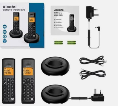 Alcatel E260 DUO S.Voice cordless 2 x Phones Home Telephone Landline ...