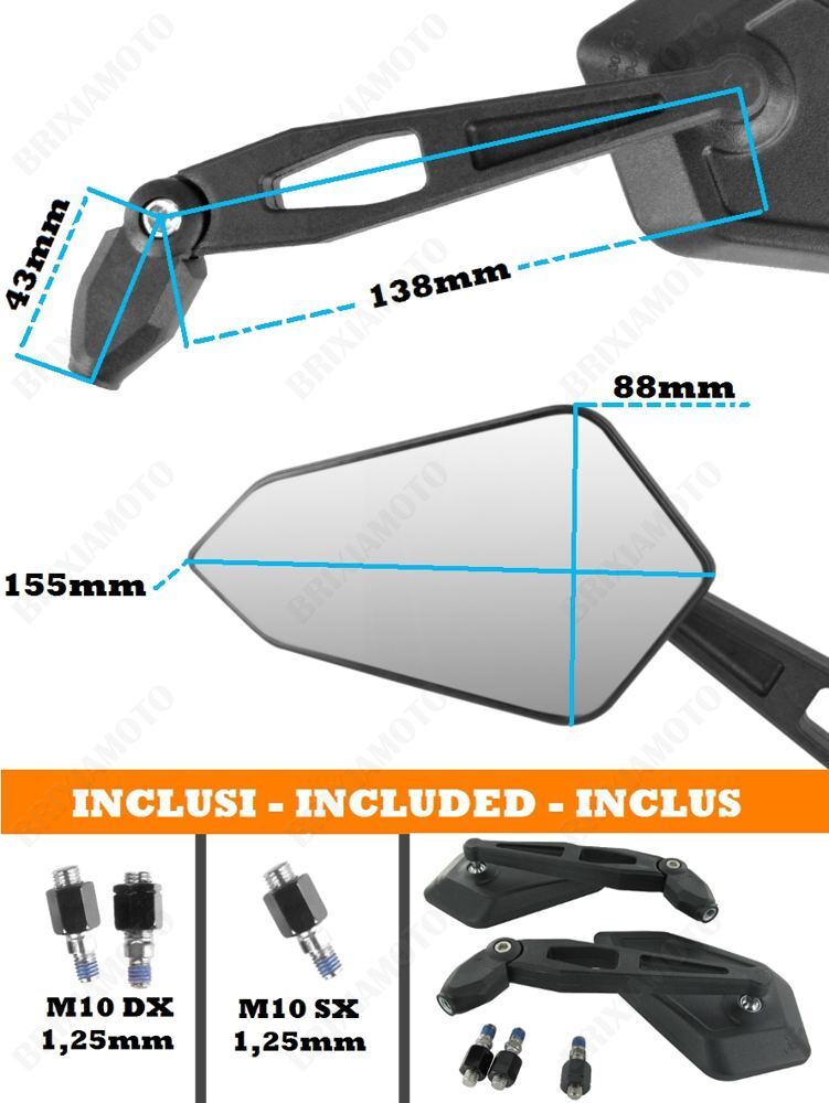 Mirrors Street Limited Approved Logo Red For Yamaha MT-125 MT-03 MT-07 ...