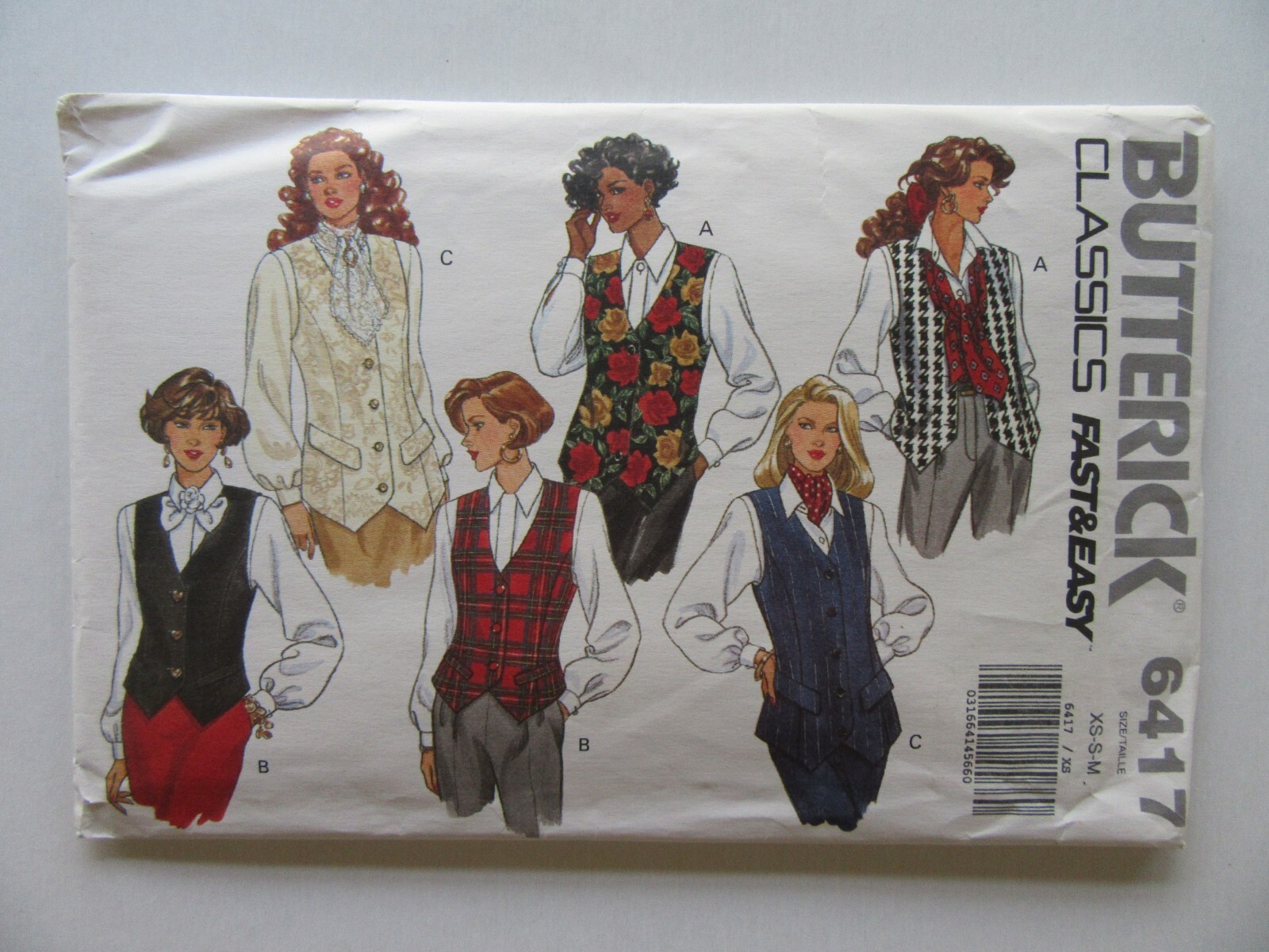 Butterick Pattern 6417 Ladies Classics XS-S-M Shirt Vest Top Lined Semi ...