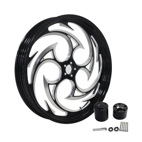 23x3.5 Front Wheel Rim & Dual Disc Hubs Custom Black For Harley Models ...