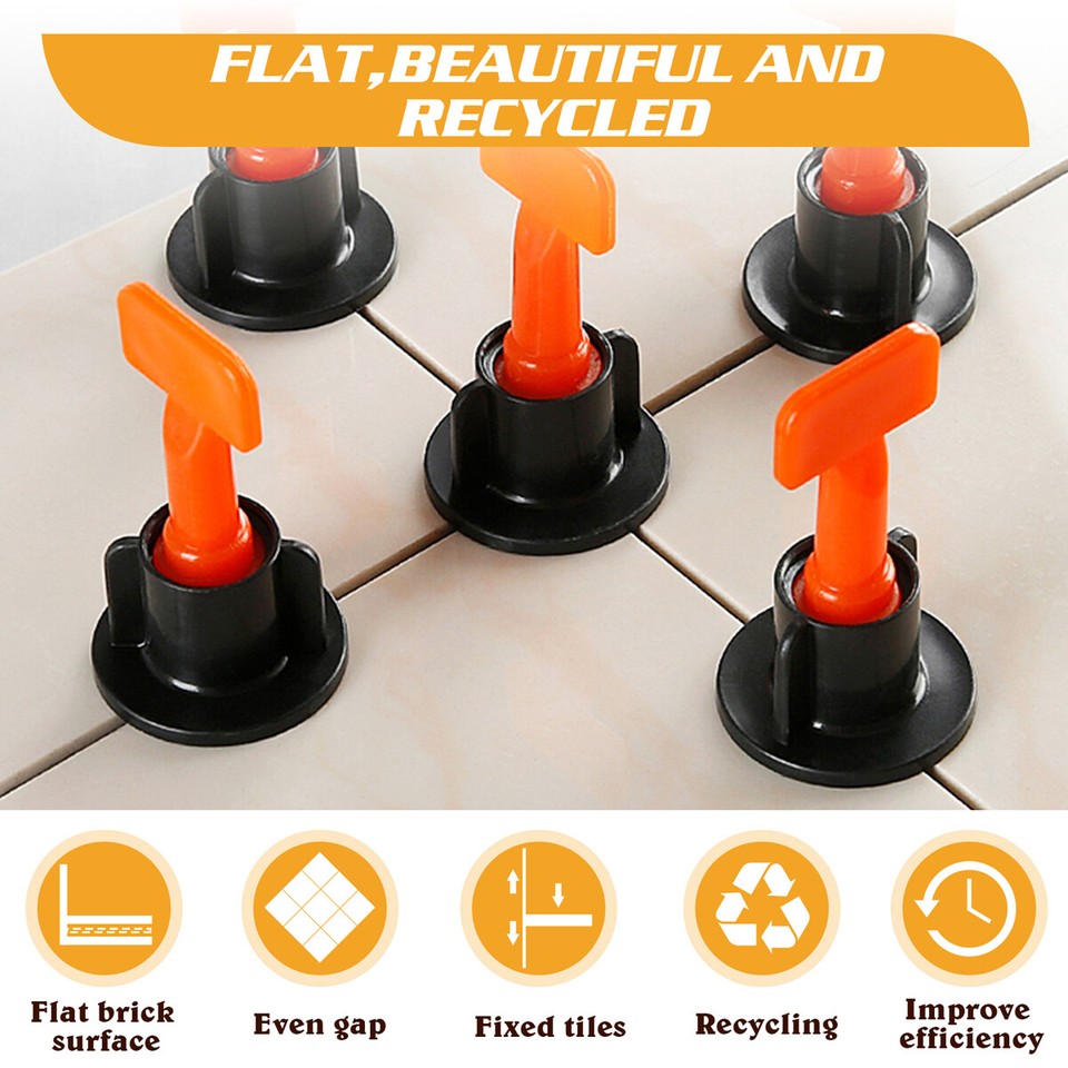50 Pcs/Pack Reusable Anti-Lippage Tile Leveling System Positioning T ...
