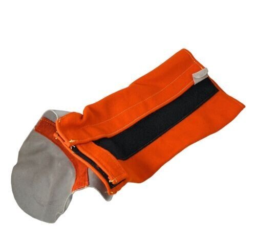 ☀️2x Leather Welding Boot Spats W Flame FR Felt Leggings, Heavy Duty ...