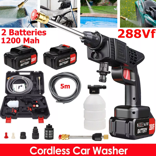Cordless Electric High Pressure Water Spray Car Gun Portable Washer ...