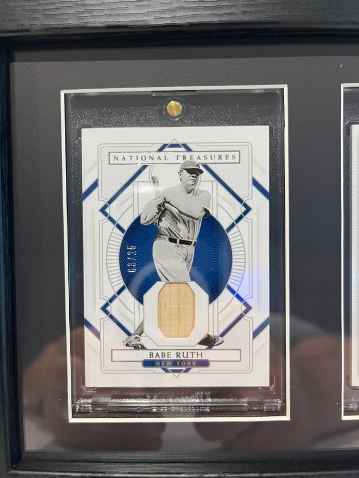 Babe Ruth and Lou Gehrig Yankees game used bat relic card dual display ...