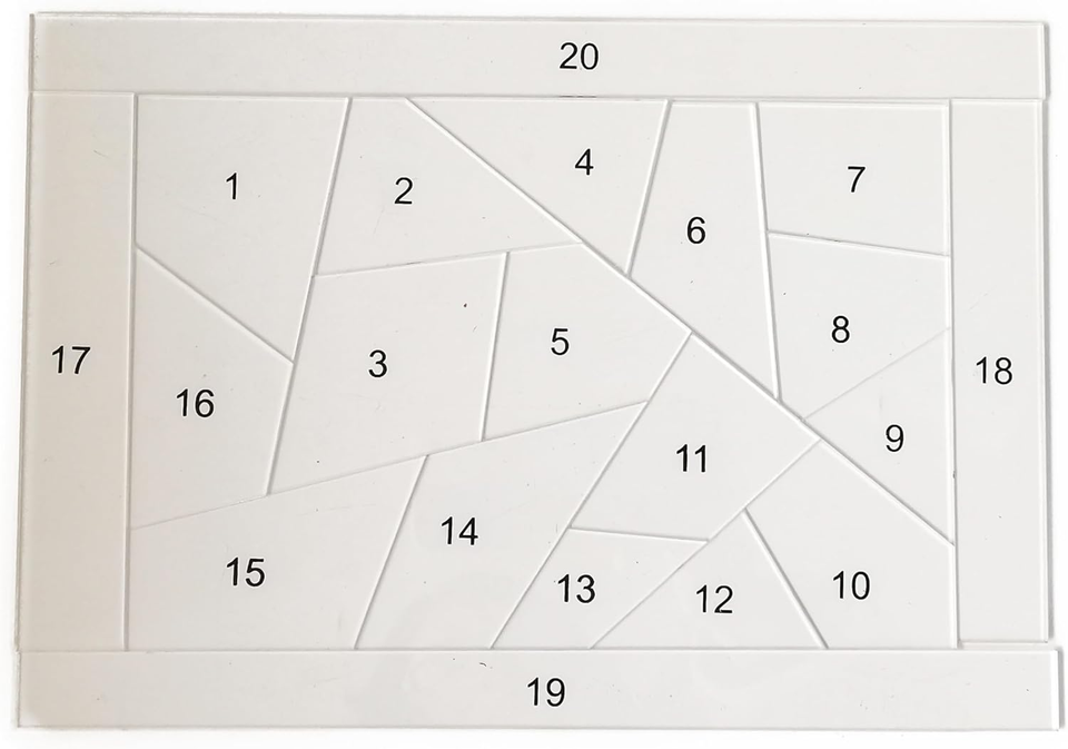 20PCS Acrylic Quilting Template Ruler with Numbered Sections, Clear Patchwork Ru | eBay