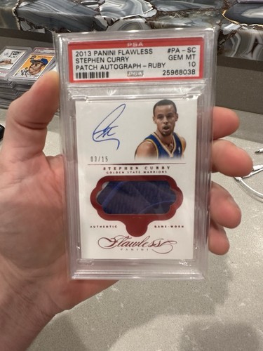 2013 Panini Flawless Stephen Curry Patch Autograph Ruby /15 PSA 10 GEM ...