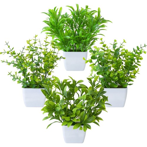 Budget Friendly Faux Potted Plants Set of 4 Artificial Greenery for ...