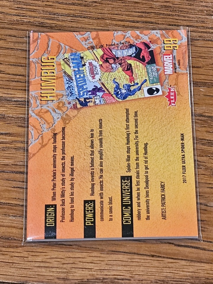 2017 Fleer Ultra Marvel Spider-Man Silver Foil #99 HUMBUG, UD | eBay