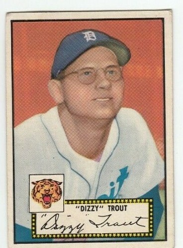 Dizzy Trout 1952 Topps ML Baseball Trading Card #139 Black Back Tigers ...
