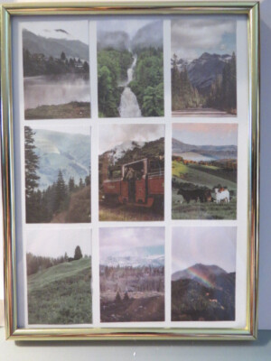 GOLD FRAMED HANDMADE COLLAGE OF 9 COUNTRYSIDE THEMED PICTURES ...
