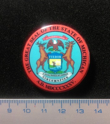 Great Seal Of MICHIGAN. Pin Badge Exclusive Design.Limited Series.Litho ...