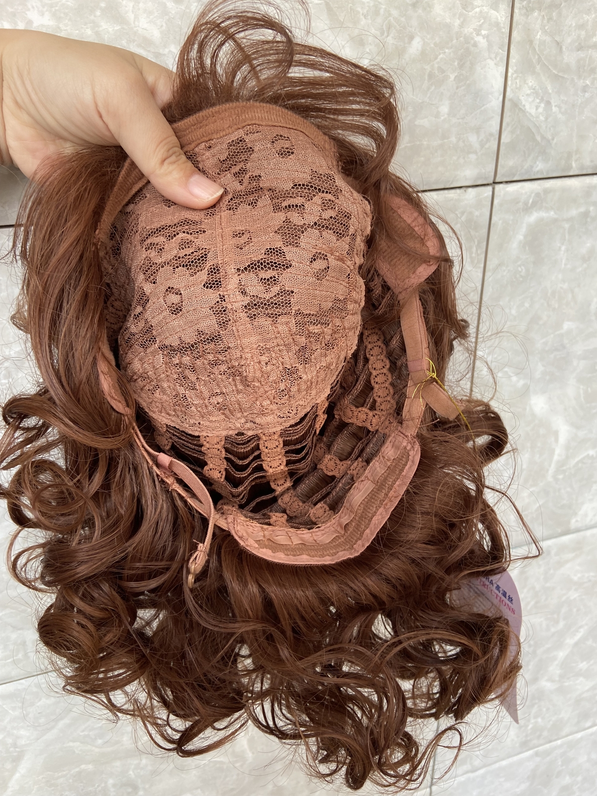 Medium Fluffy Wavy Auburn 33/30 Synthetic Hair Wigs Women Natural ...