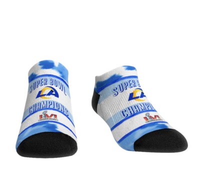 Los Angeles Rams Super Bowl LVI Champions NFL S/M Tye Die Socks, Sz 6-8 ...