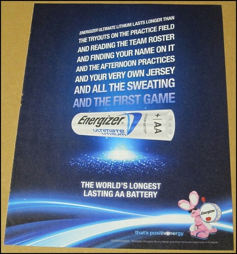 2016 Energizer AA Batteries Print Ad Advertisement Energizer Bunny ...