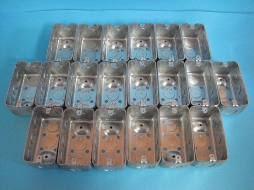 New Lot of 20 RACO 660 4" x 2.125" Single Gang Drawn 1.875" Deep 1/2 ...