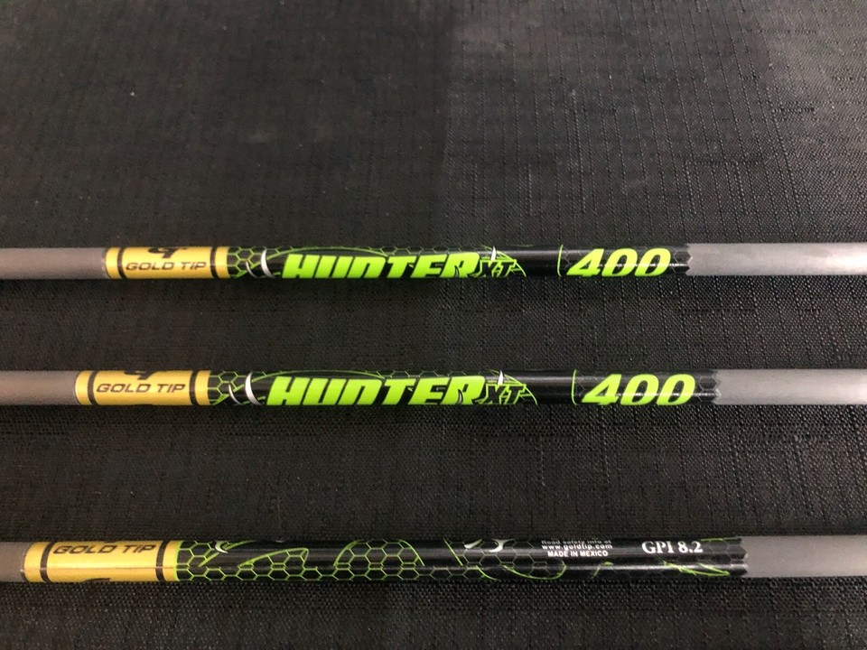 Gold Tip Hunter XT 400 Carbon Arrows w/ 2" Raptor-X Vanes 6pk BRAND NEW ...