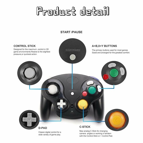 Wireless GameCube Controller + Adapter Wavebird for GameCube NGC GC ...