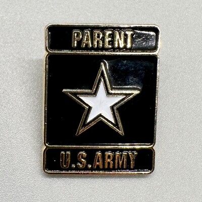 US Army Parent White Star Gold Tone Black/White Enamel Military Lapel ...