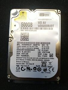 Western Digital AV-25 500GB Internal 5400RPM 2.5" (WD5000BUDT) HDD for ...