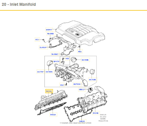 FOR RANGE ROVER SPORT & L322 3.6 TDV8 INLET MANIFOLD / ROCKER COVER RH ...