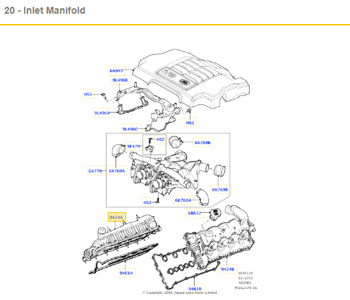 FOR RANGE ROVER SPORT & L322 3.6 TDV8 INLET MANIFOLD / ROCKER COVER RH ...