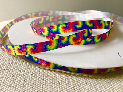3/8” Tie Dye Hippy Groovy Grosgrain Ribbon By The Yard | eBay