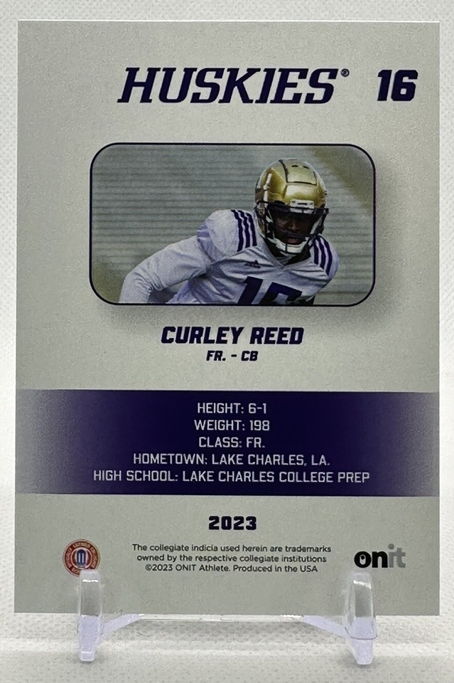 Curley Reed III 2023 ONIT Athlete Campus #16 Washington Huskies PAC-12 ...