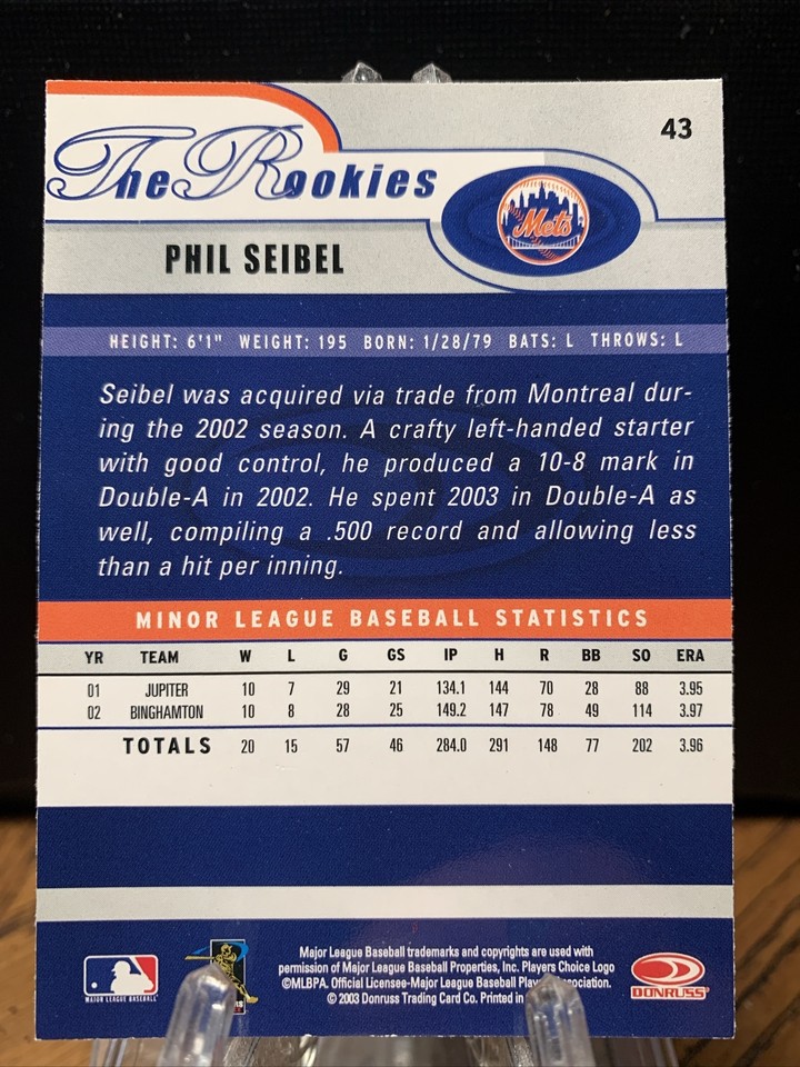 2003 Donruss Rookies & Traded Phil Seibel #43 Rookie RC | eBay