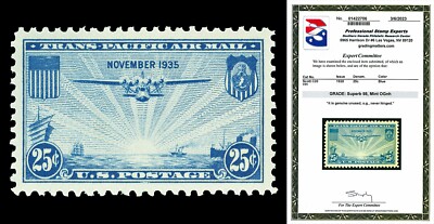 Scott C20 1935 25c China Clipper Airmail Mint Graded Superb 98 NH with ...