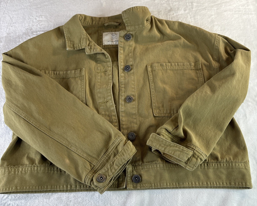 91 Cotton On Mustard Yellow Denim Crop Jacket Long Sleeve Oversize 6 ...